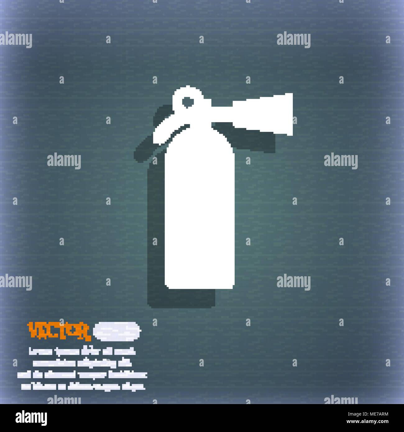 L'icône de l'extincteur sur le symbole résumé fond bleu-vert de l'ombre ...
