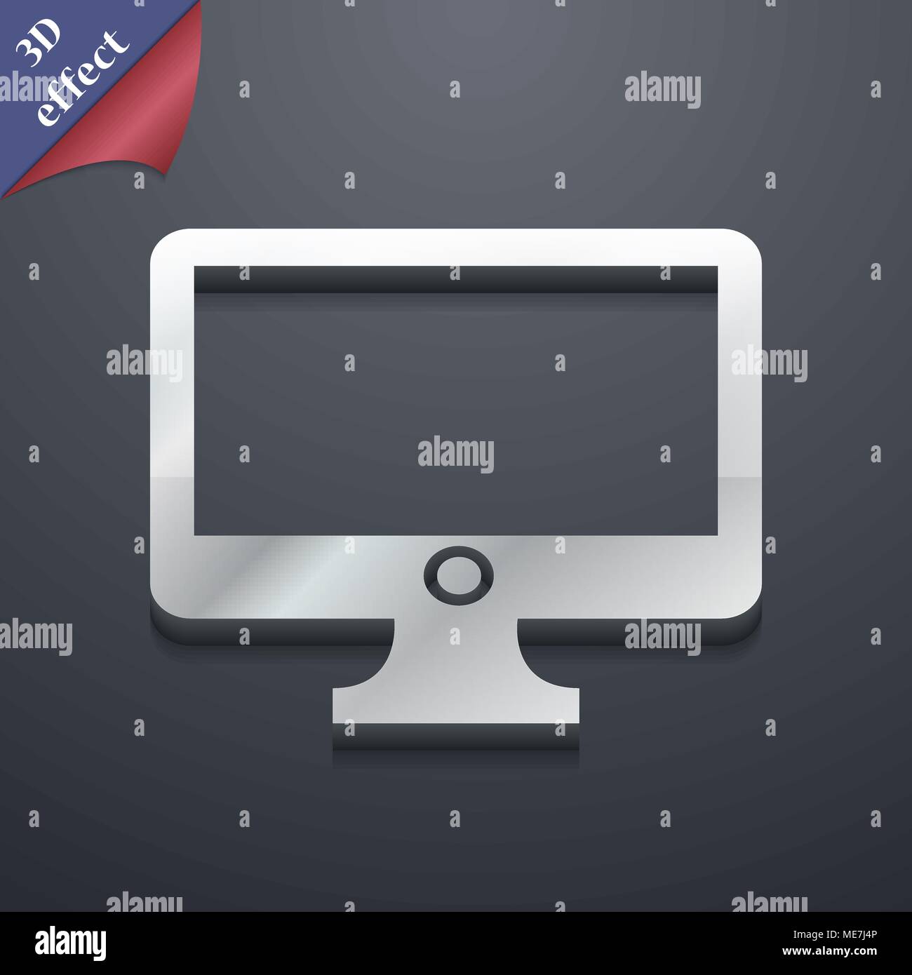 L'icône ordinateur écran large, symbole. 3D genre. Design moderne et ...
