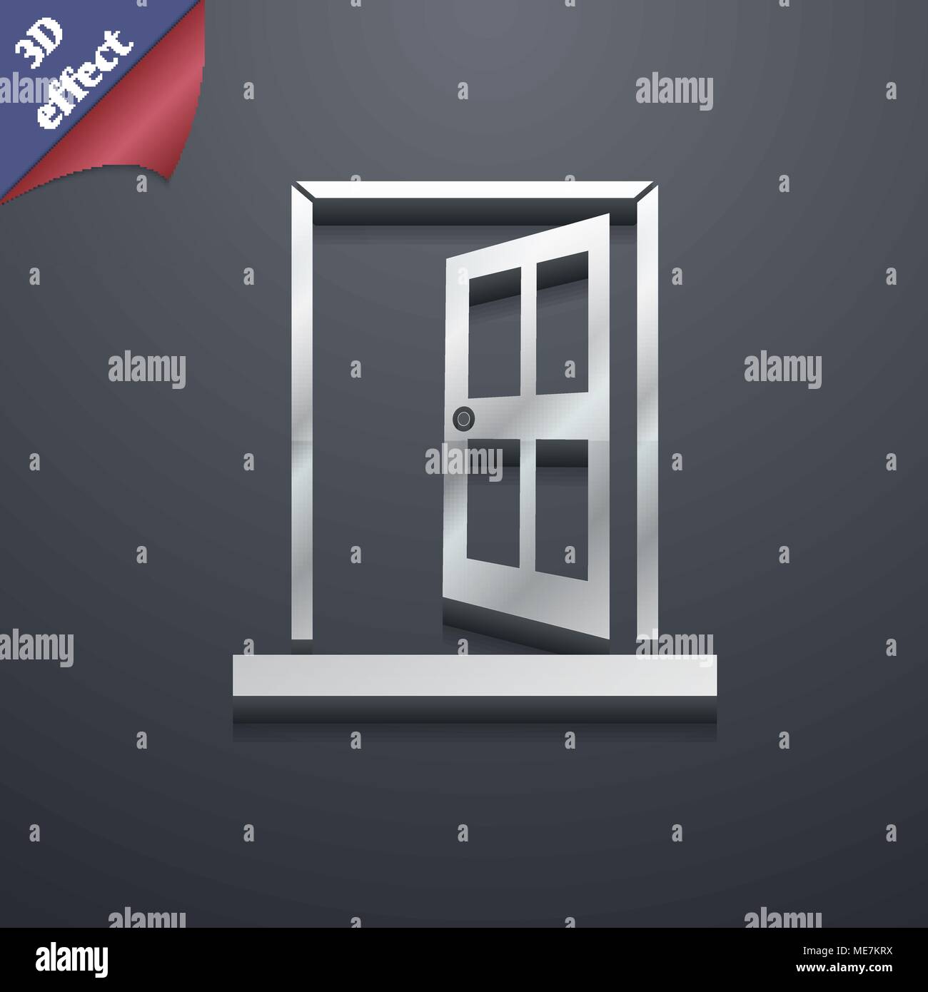 Porte, entrer ou sortir symbole icône. 3D genre. Design moderne et ...