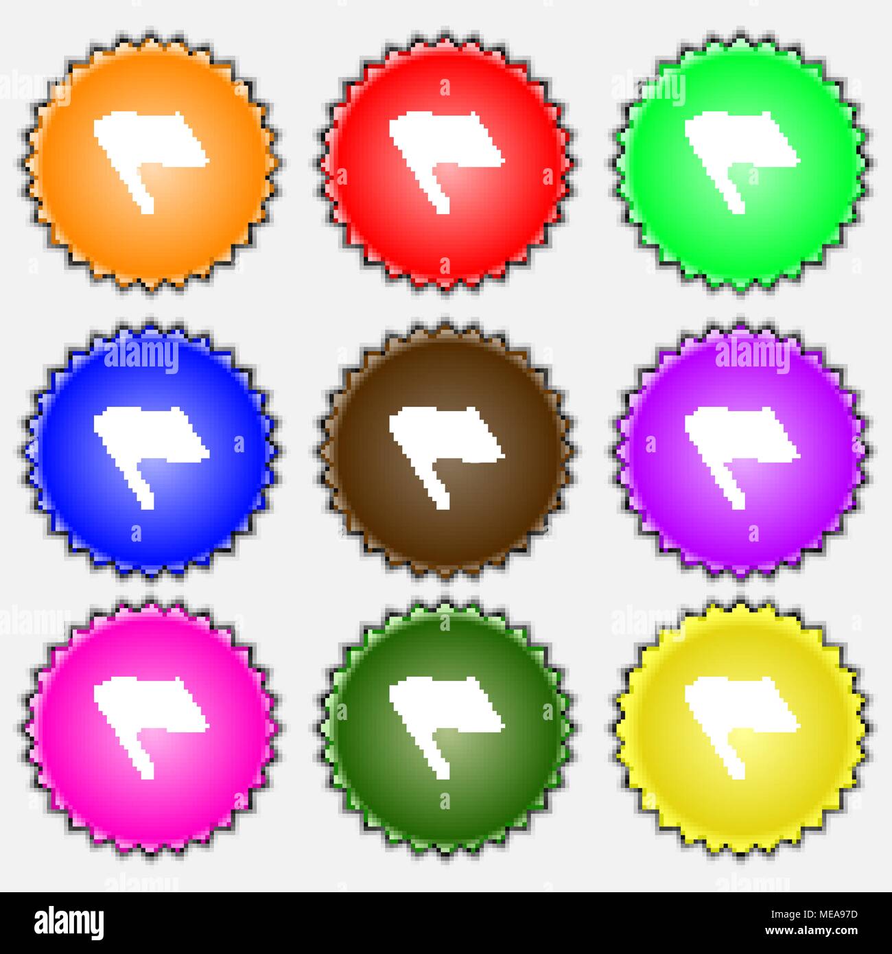 La fin, recommencer l'icône en forme de drapeau signe. Une série de 9 ...