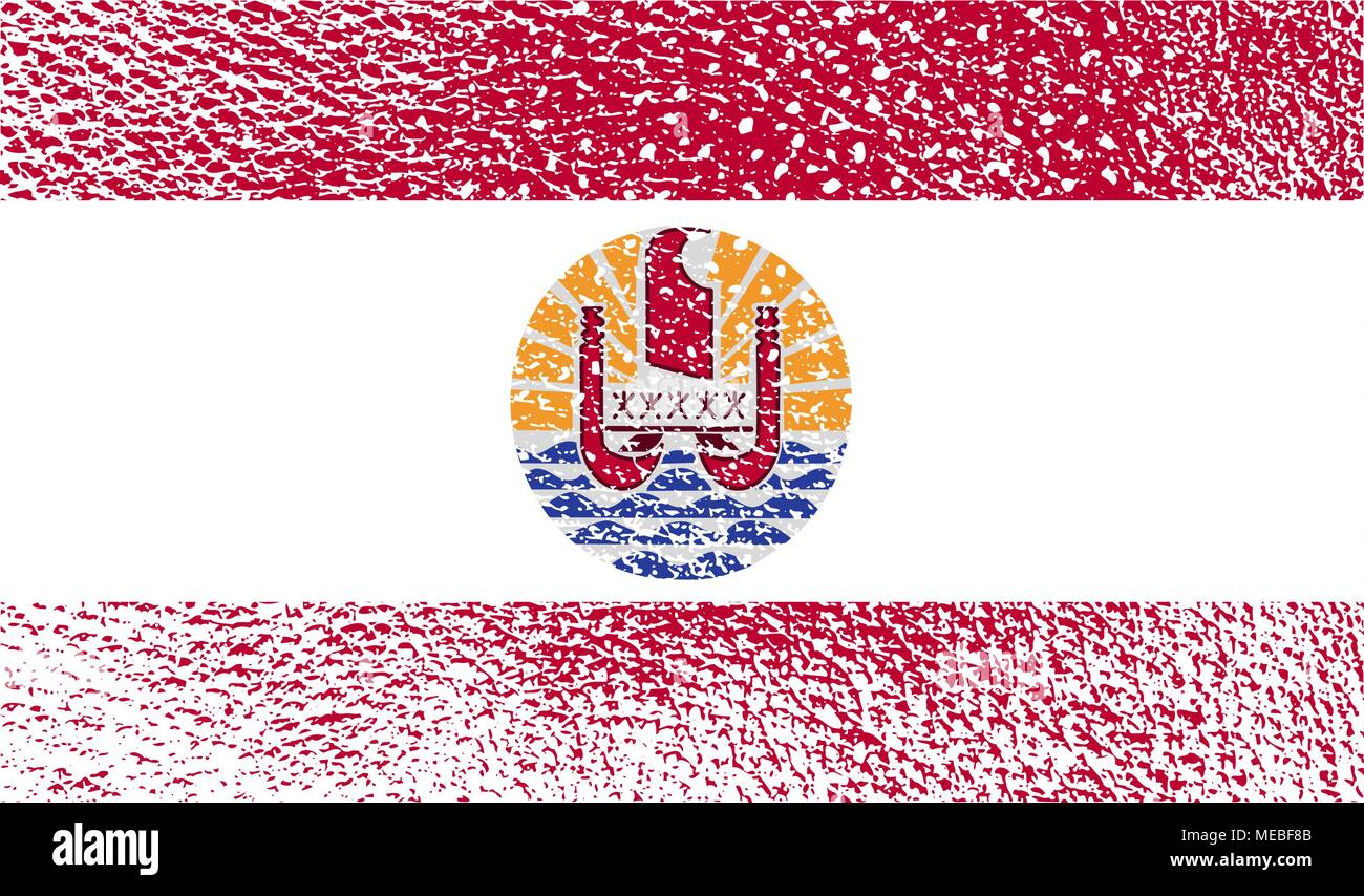 Drapeau de la polynésie française avec l'ancienne texture. Vector ...