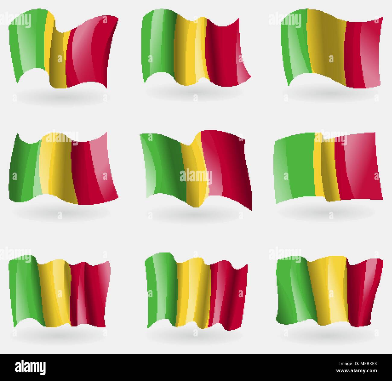 Ensemble de drapeaux du Mali dans l'air. Vector illustration Image ...