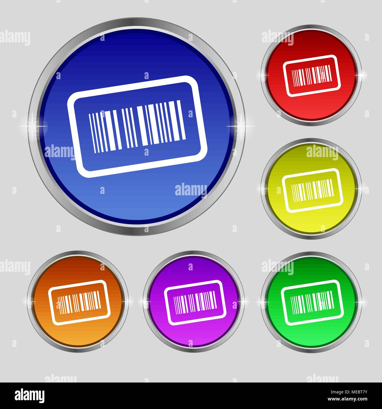 L'icône de codes-barres signe. Le symbole rond sur les boutons de ...