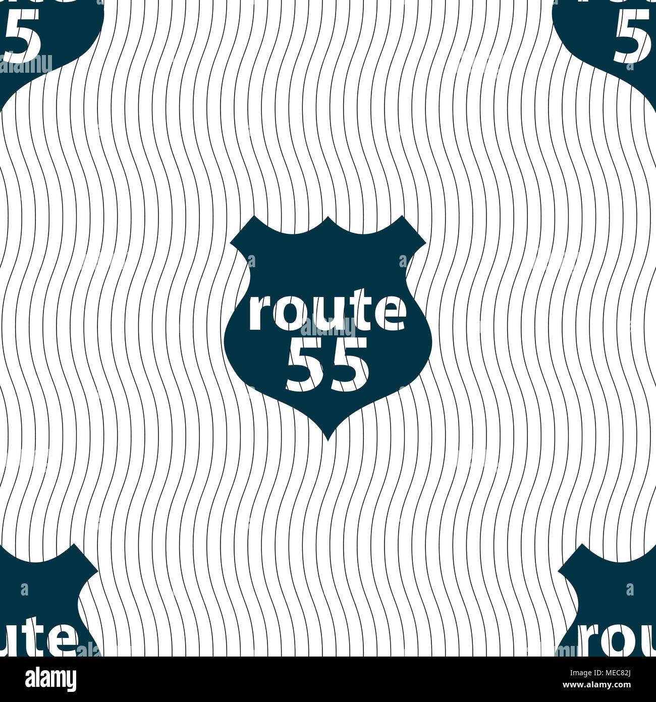 L'icône de l'autoroute Route 55 sign. Motif géométrique transparente ...