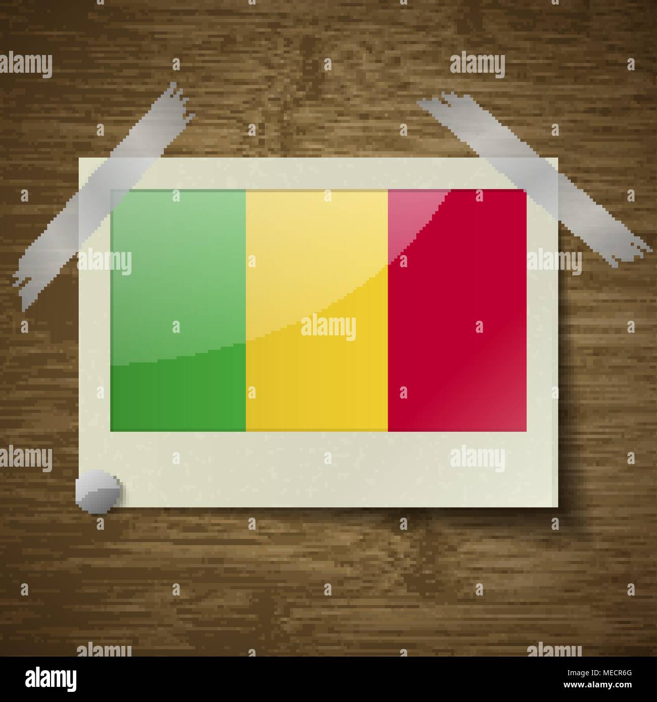 Drapeaux du Mali à l'image de texture en bois. Vector illustration ...