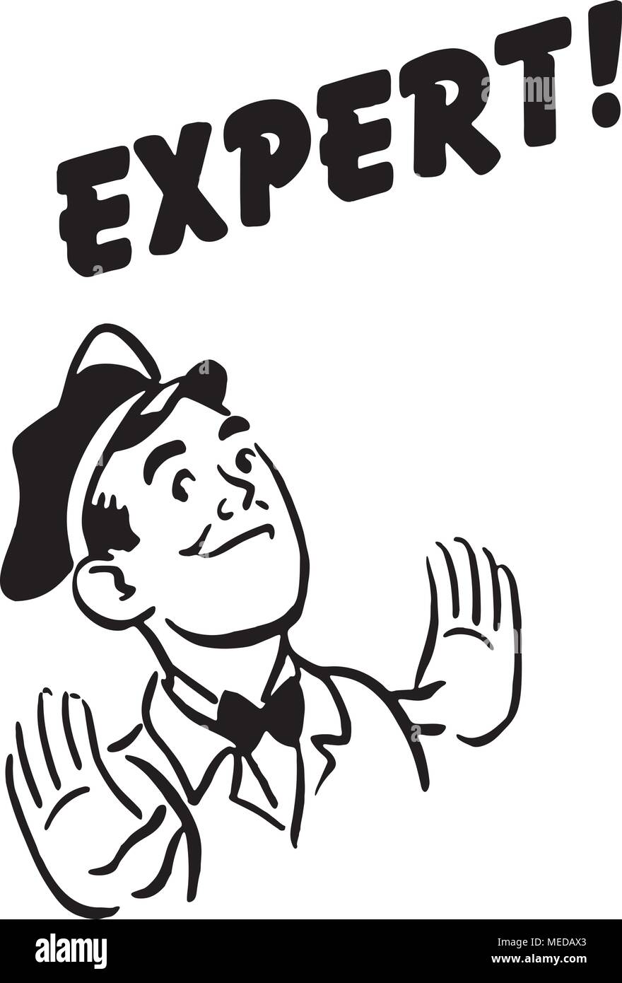 Expert - Retro Clipart Illustration Image Vectorielle Stock - Alamy