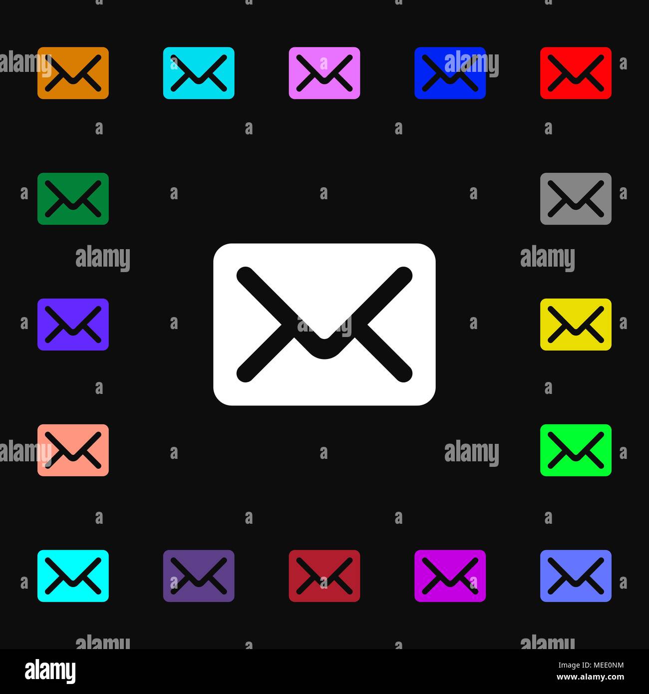 Mail, enveloppe, une icône représentant une lettre signe. Beaucoup de ...