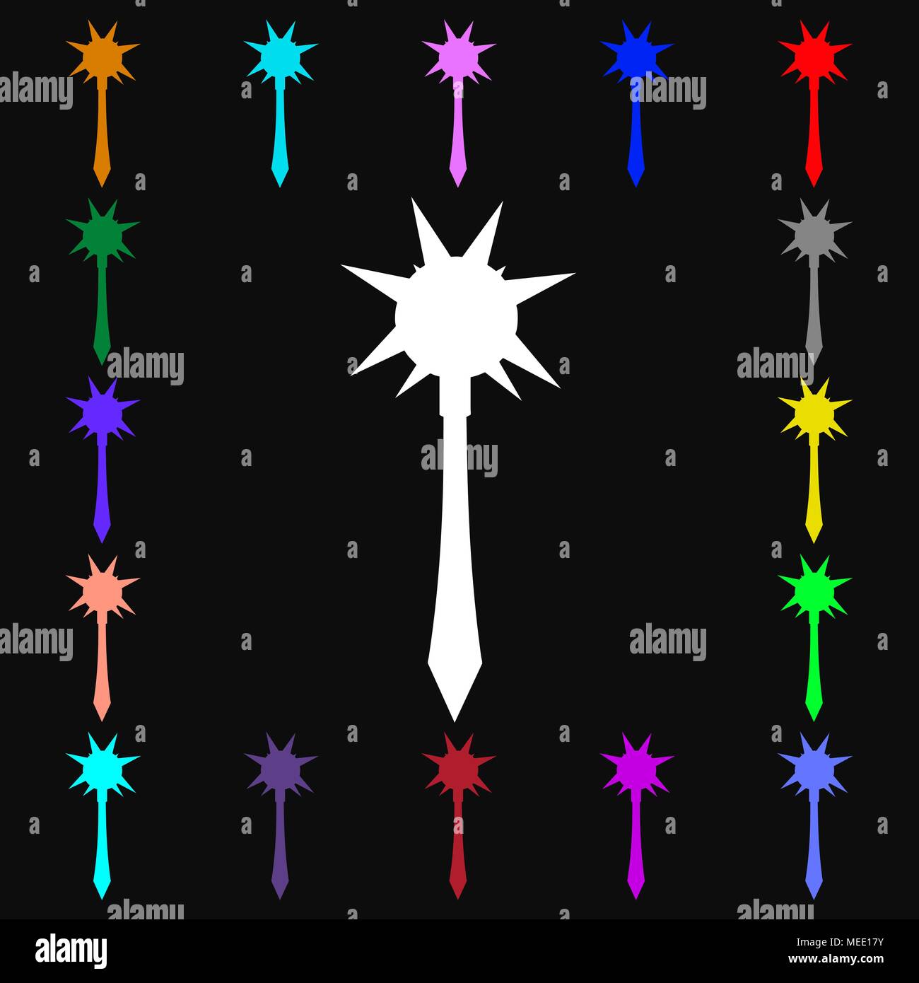 Icône Mace signe. Beaucoup de symboles colorés pour votre conception ...
