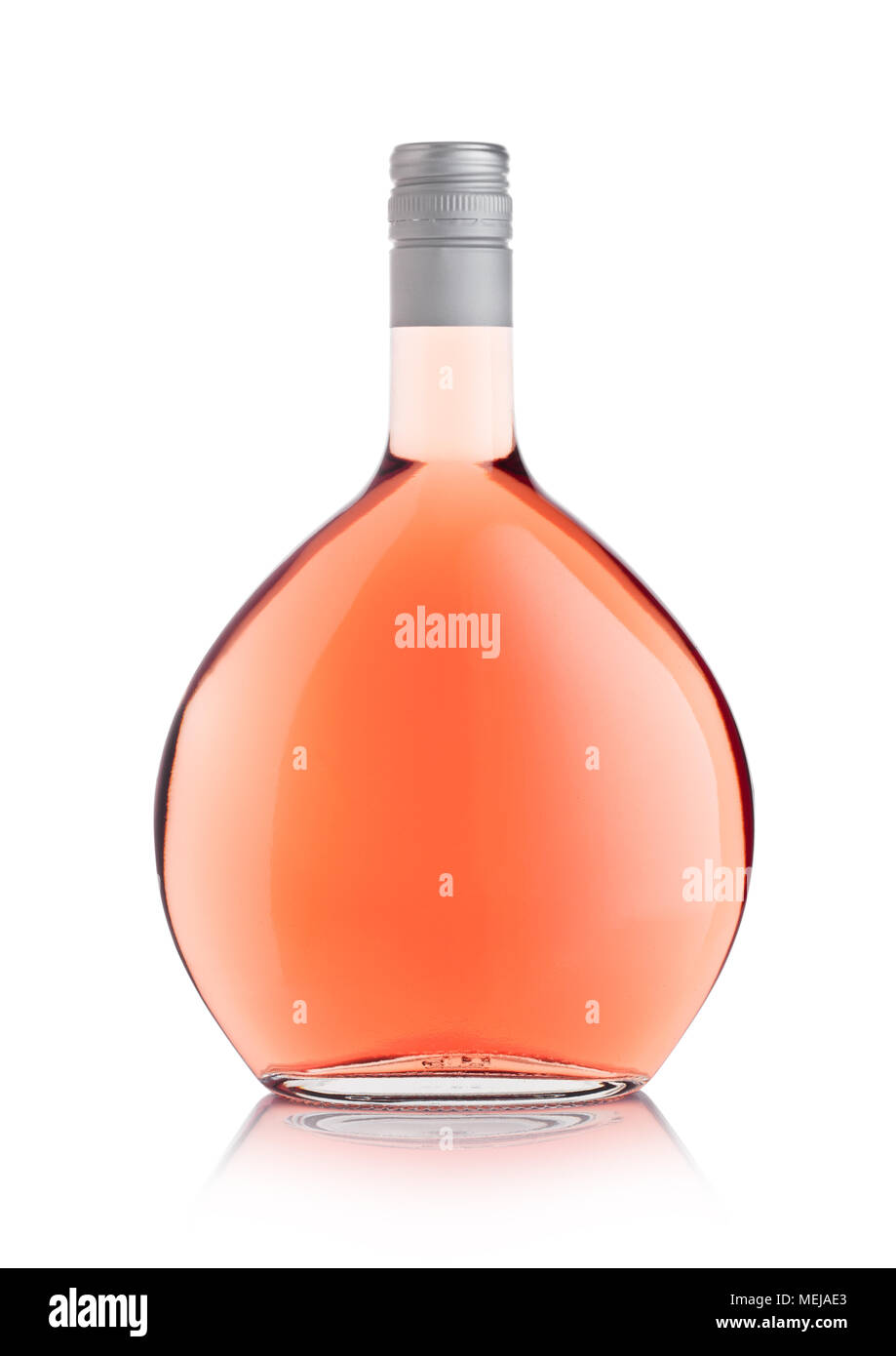 Bouteille ronde de luxe de rose vin rose sur fond blanc Photo Stock - Alamy