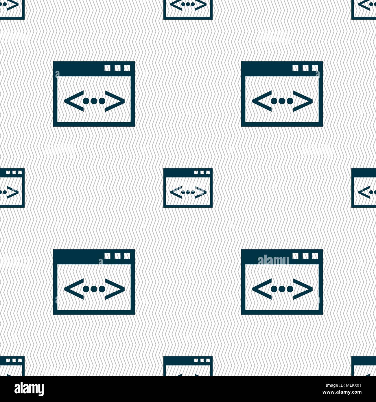 L'icône de signature de code. Symbole du programmateur. Résumé fond ...