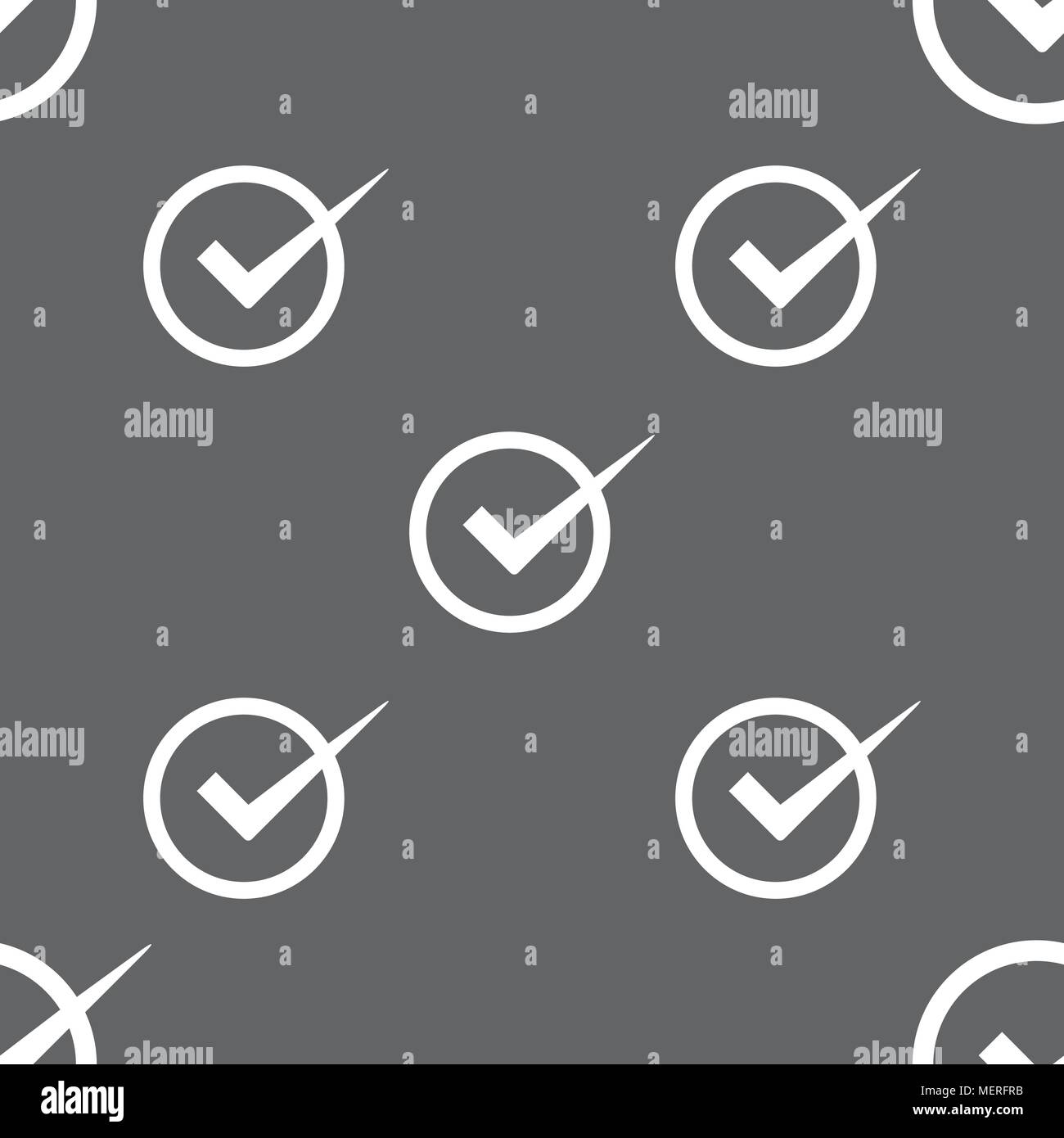 Icône de signe de validation. Case à cocher Bouton. Motif transparente ...