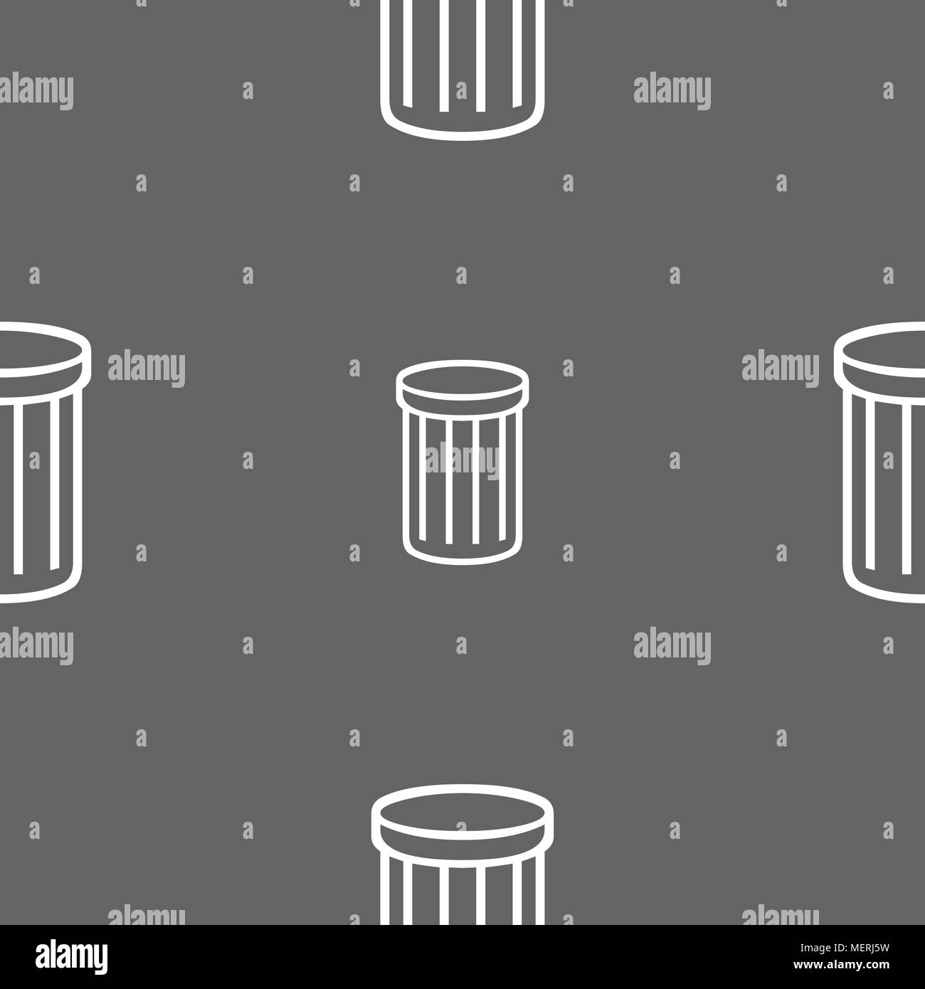 Corbeille icône signe. Symbole. Motif transparente sur un fond gris ...
