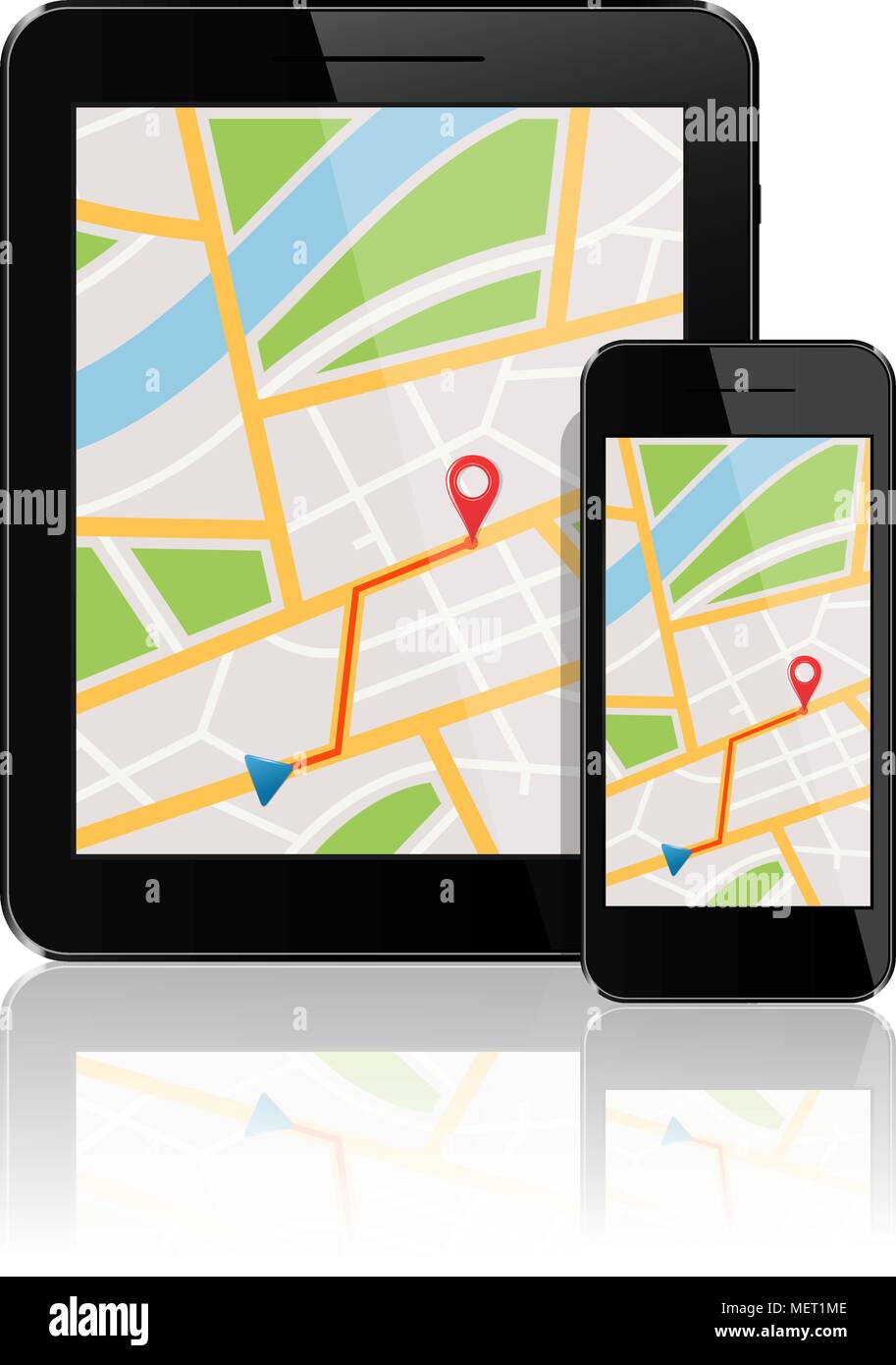 Gps map with icons Banque d'images vectorielles - Page 2 - Alamy