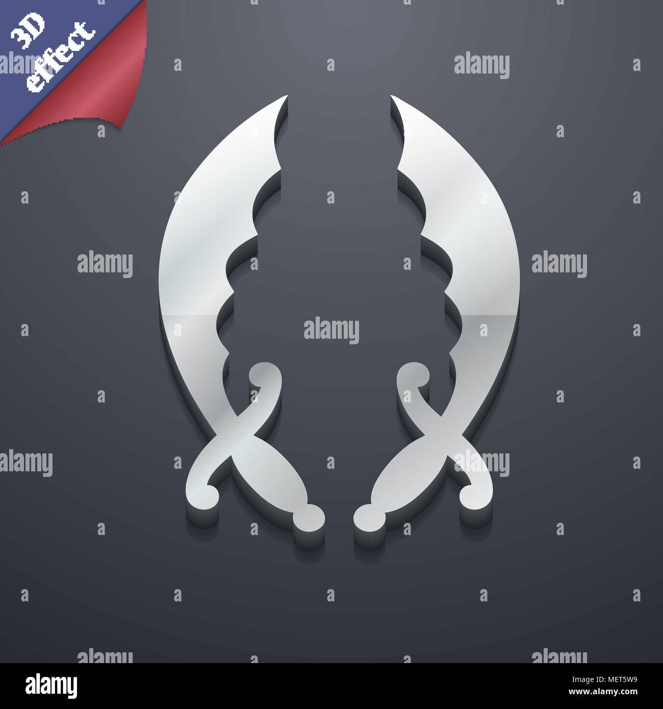 Icône sabre symbole. 3D genre. Design moderne et branché, avec de l ...