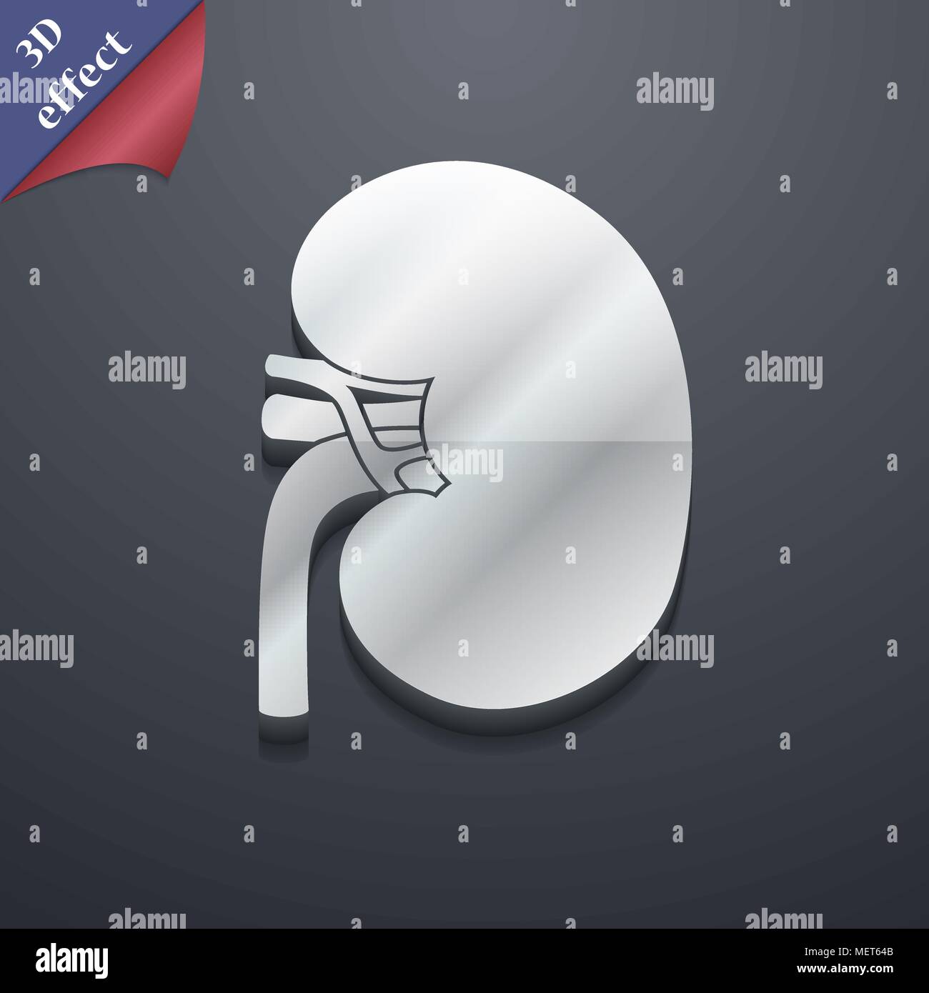 L'icône du rein symbole. 3D genre. Design moderne et branché, avec de l ...