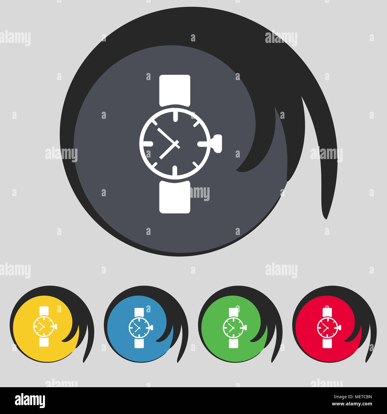 Icône de signe montre-bracelet. Le symbole de l'horloge mécanique ...