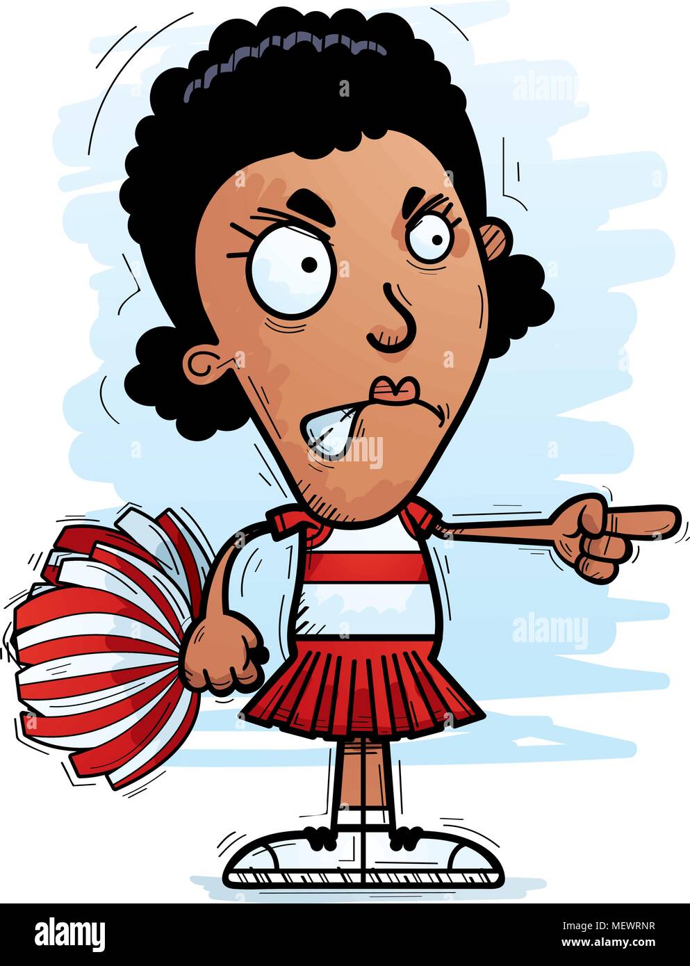 Illustration d'une caricature d'une femme noire à la cheerleader en ...