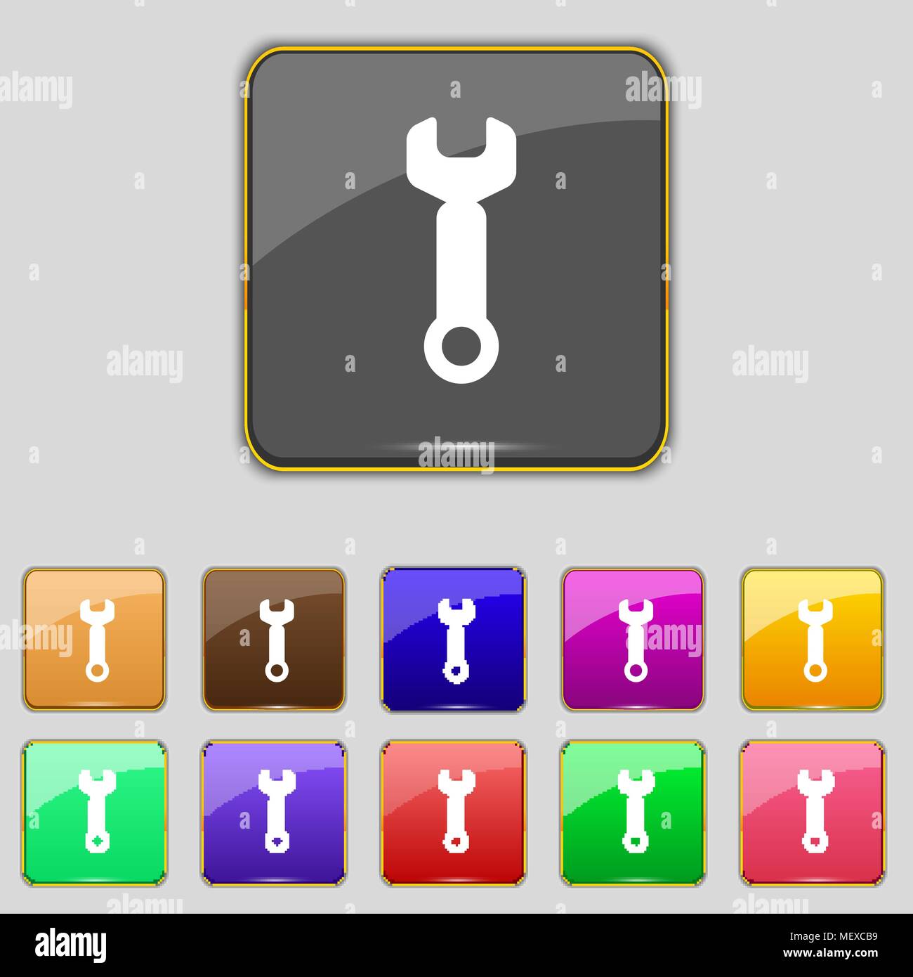 L'icône de clé signe clé. Symbole de l'outil. Définir des boutons ...