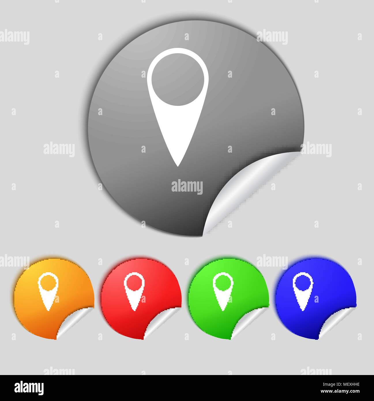 Site l'icône du pointeur. Symbole de position GPS. Définir des boutons ...