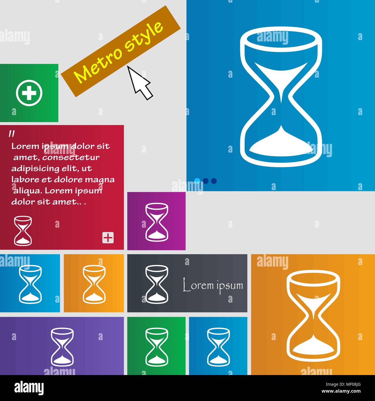 Icône de signe de sablier. Symbole de la minuterie du sable. Ensemble ...