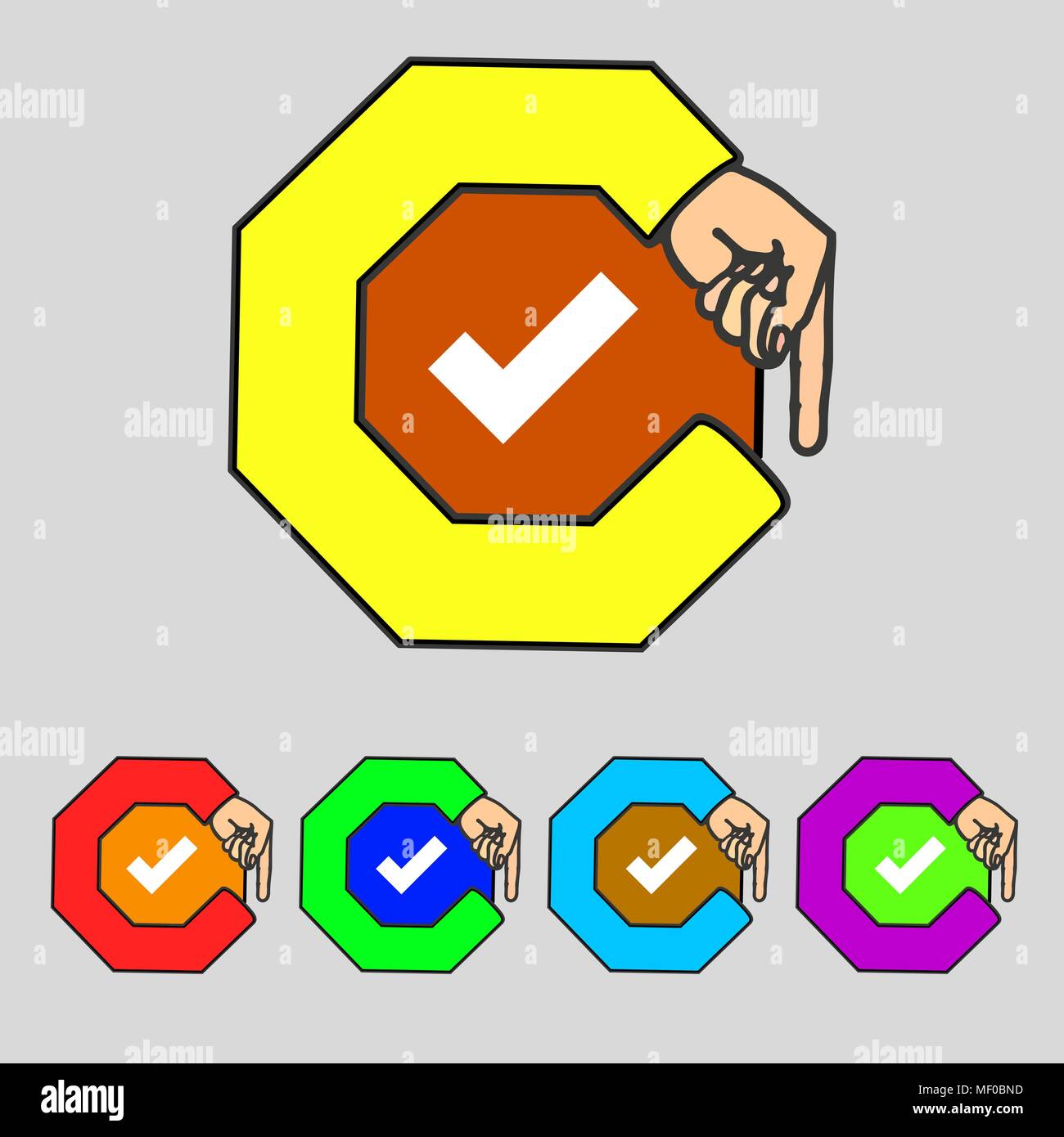 Icône de signe de validation. Case à cocher Bouton. Définir des boutons ...