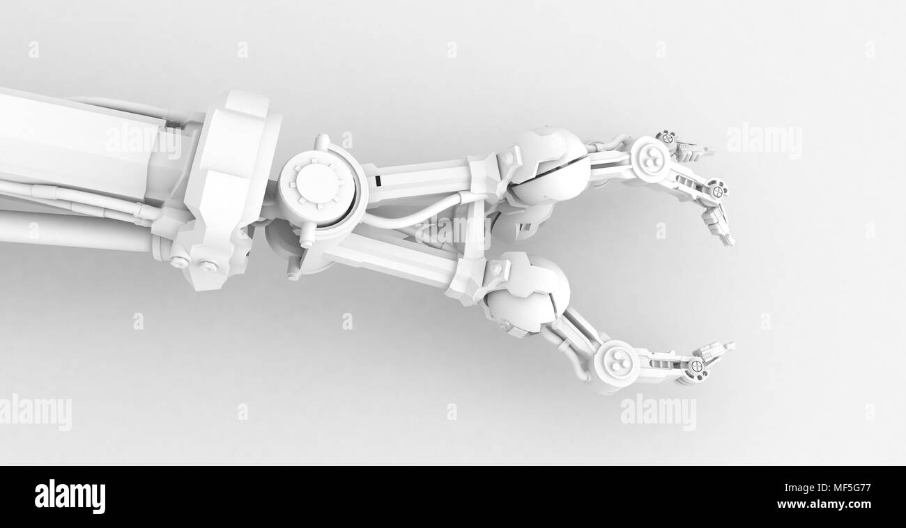 La main robotique 3d, sur fond blanc, isolé Photo Stock - Alamy