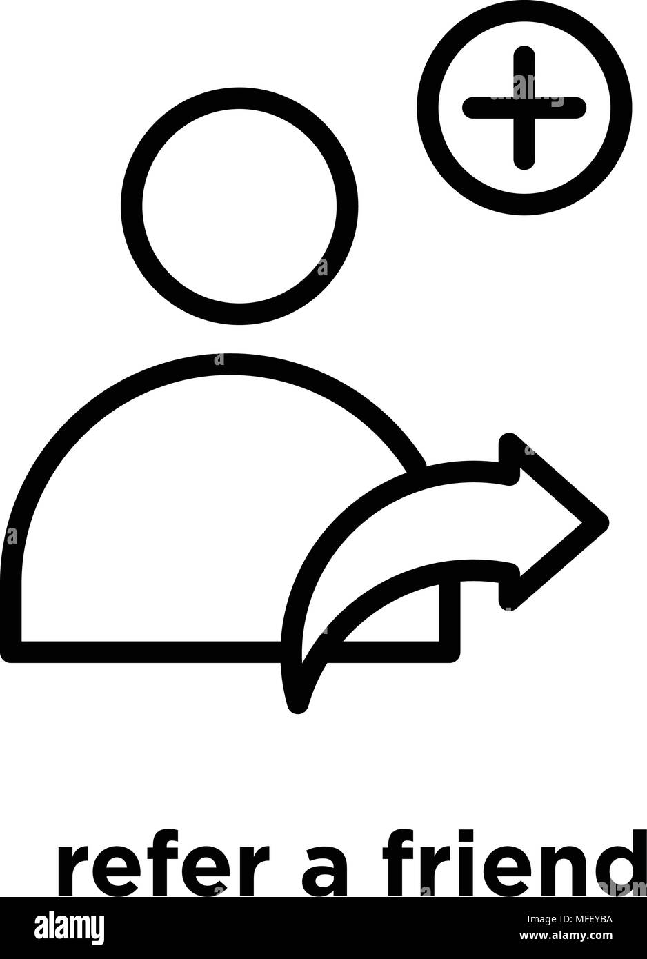 Inviter un ami icon isolé sur fond blanc, vector illustration Image ...