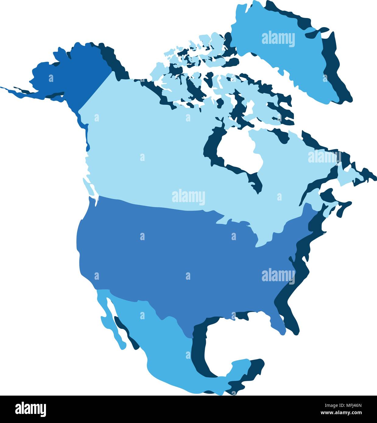 Mappa politica del nord america Banque d'images vectorielles - Alamy