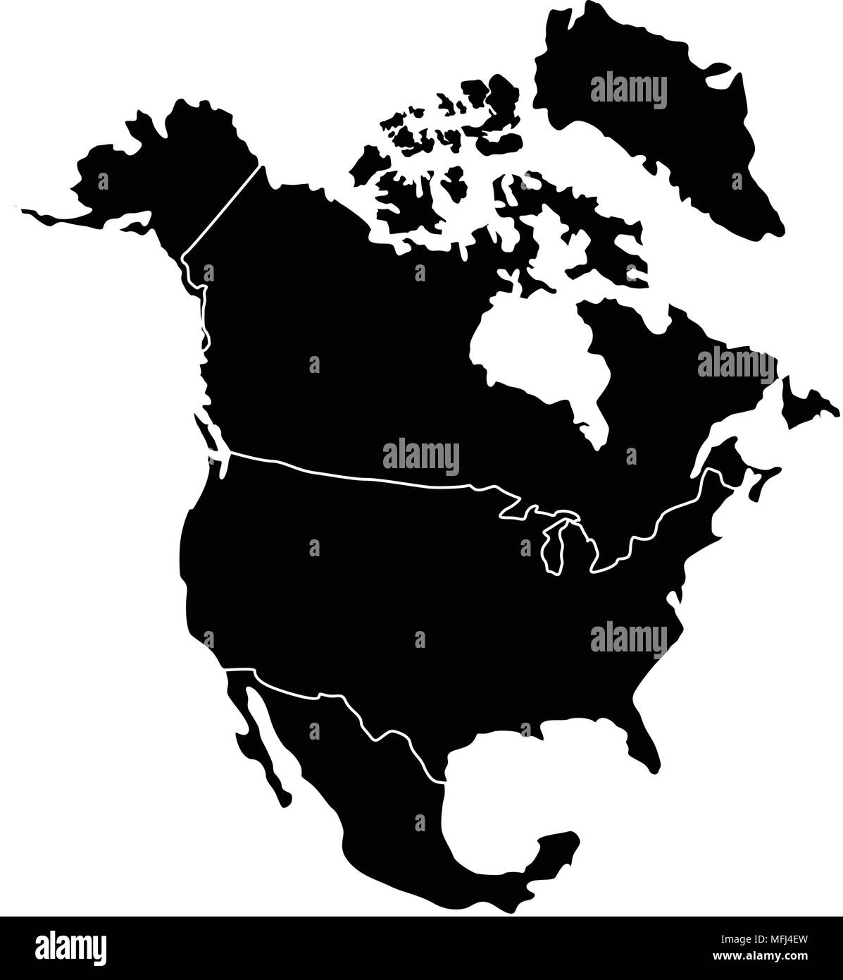 Mappa politica del nord america Banque d'images vectorielles - Page 2 ...