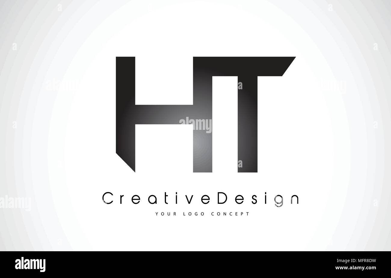 HT H T Lettre Logo Design en noir Couleurs. Lettres modernes de ...