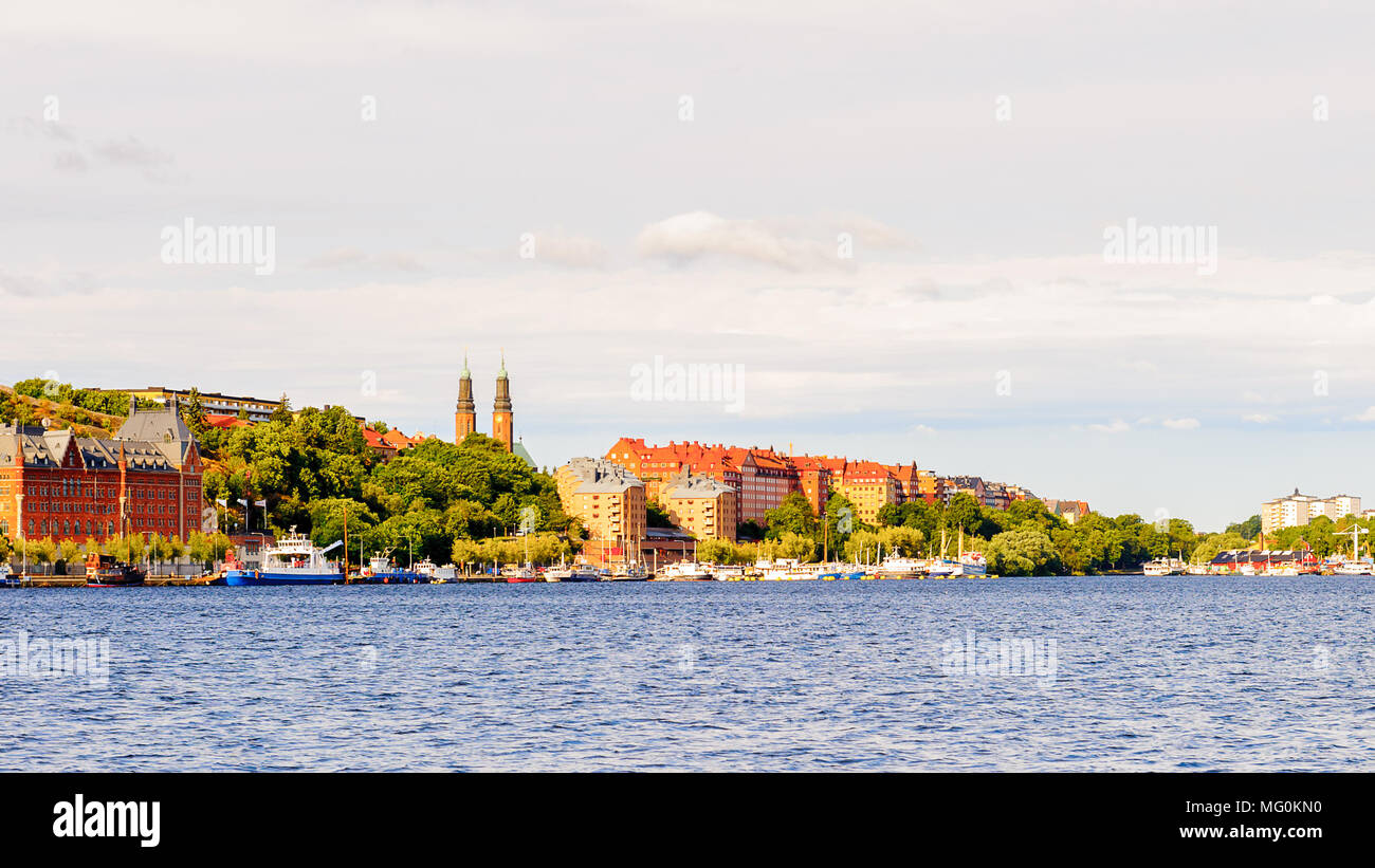 Le lac Malaren et la matin paysage de Stockholm, la capitale de la Suède Photo Stock - Alamy