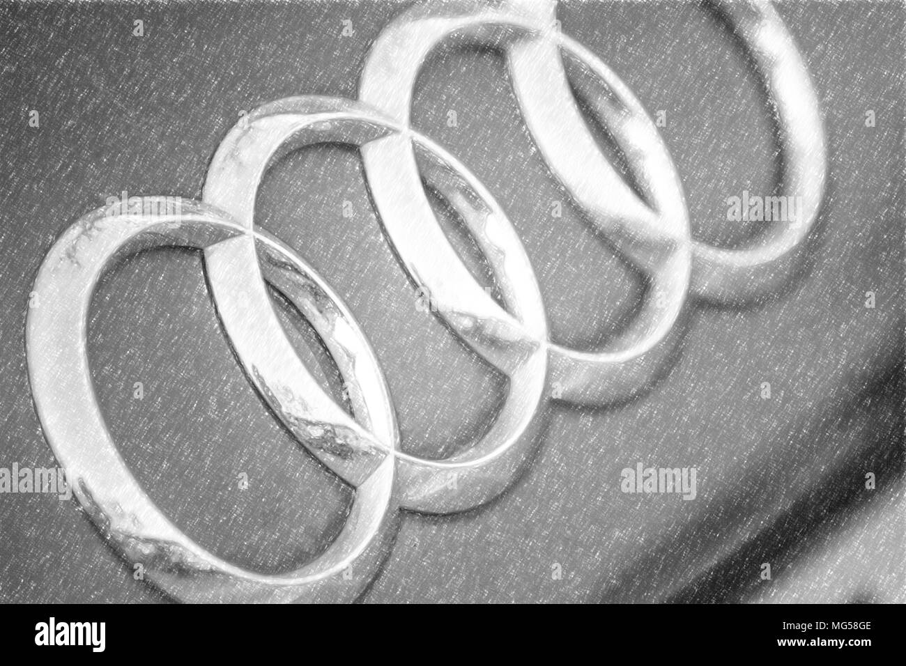 Logo audi Banque d'images noir et blanc - Alamy