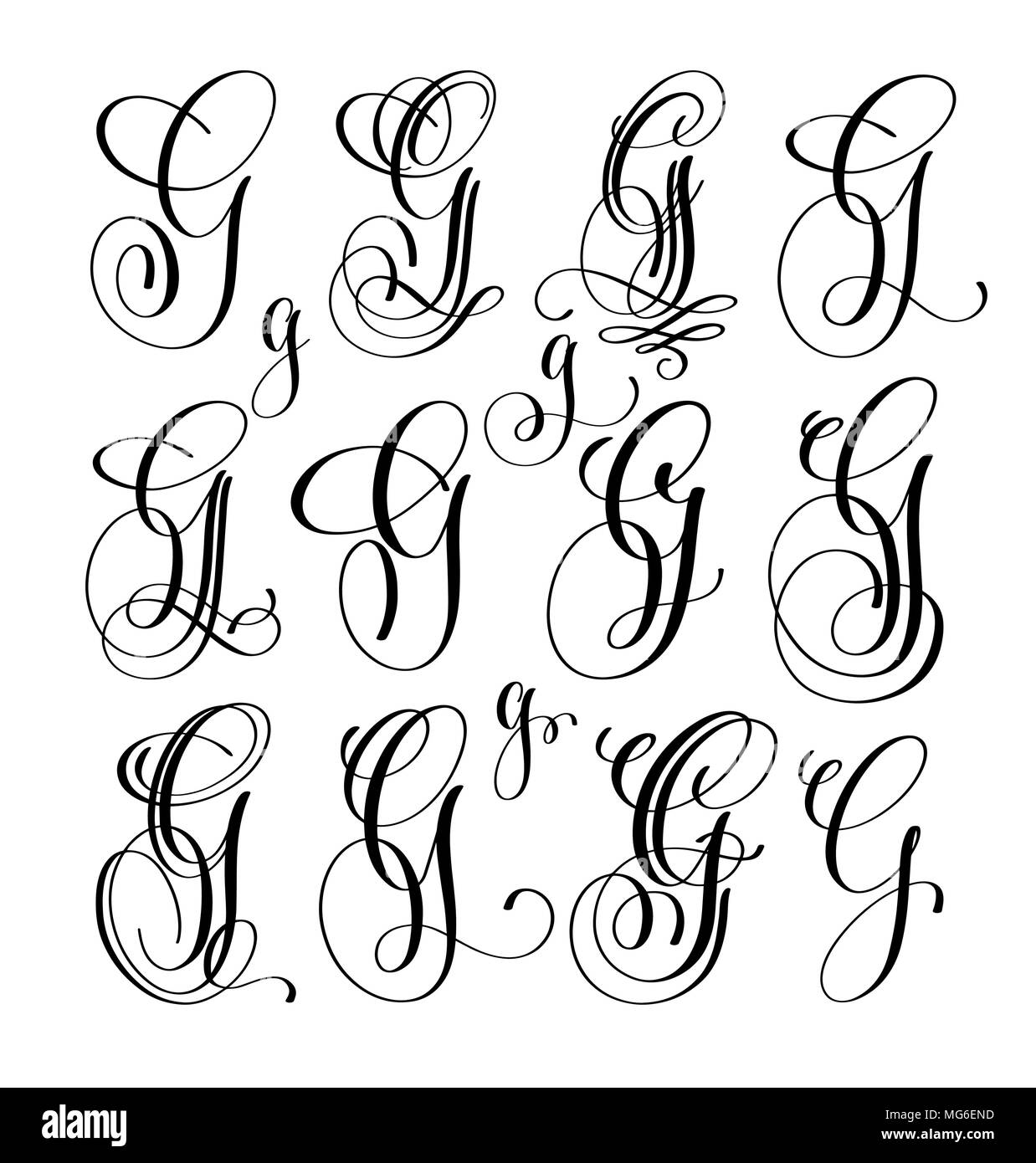 Lettre Majuscule Scripte G Lettre Majuscule Et Minuscule Banque