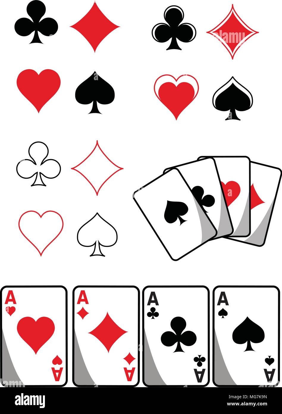Combinaisons de cartes SVG, les fichiers SVG, Diamond, Cœur, pique ...