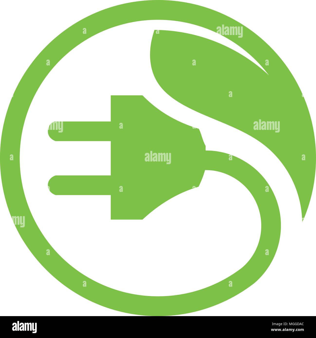 Lénergie Verte La Prise électrique De Lénergie Eco Logo Power Circle
