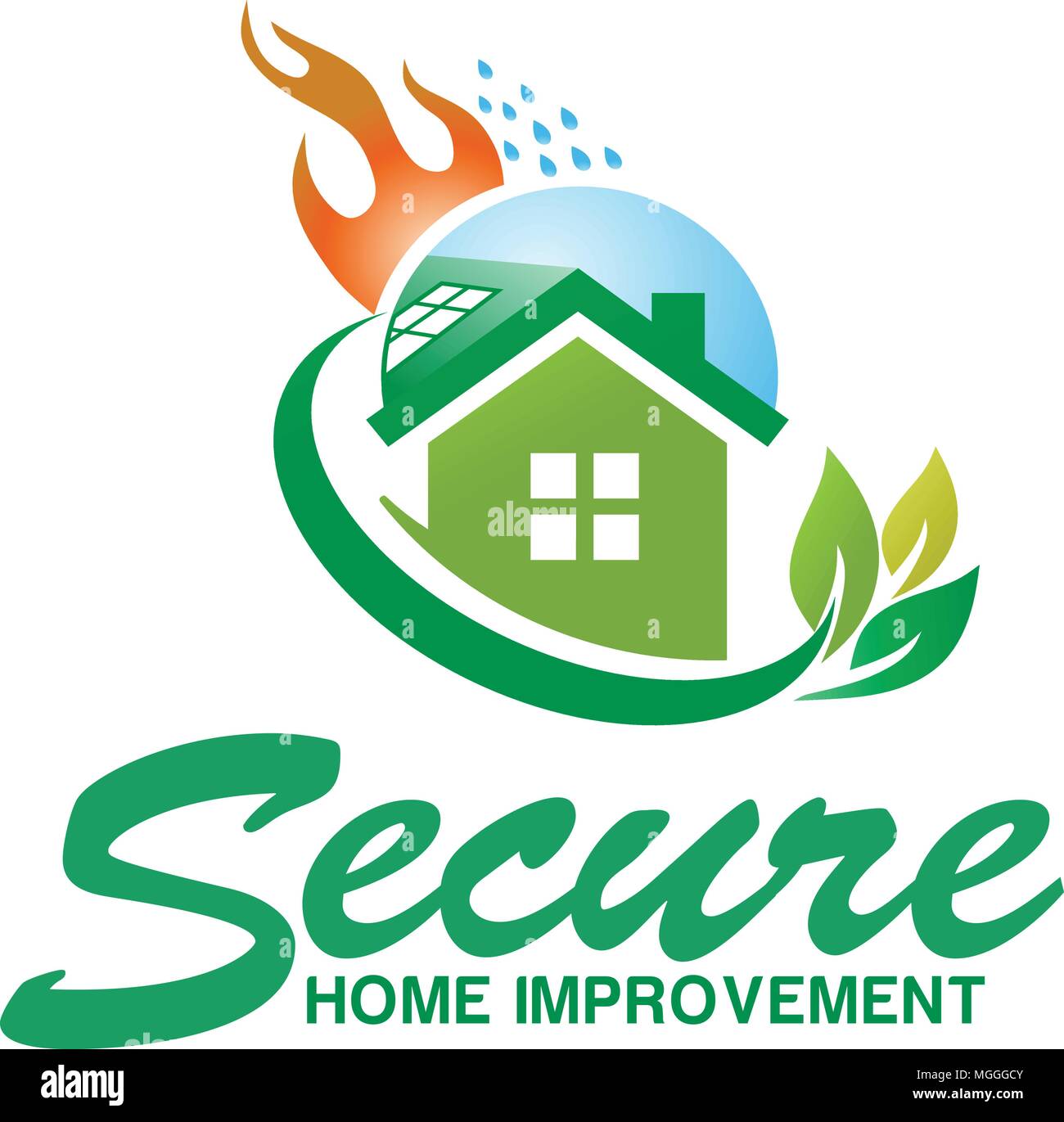 Logo de feu de maison Banque d'images vectorielles - Alamy