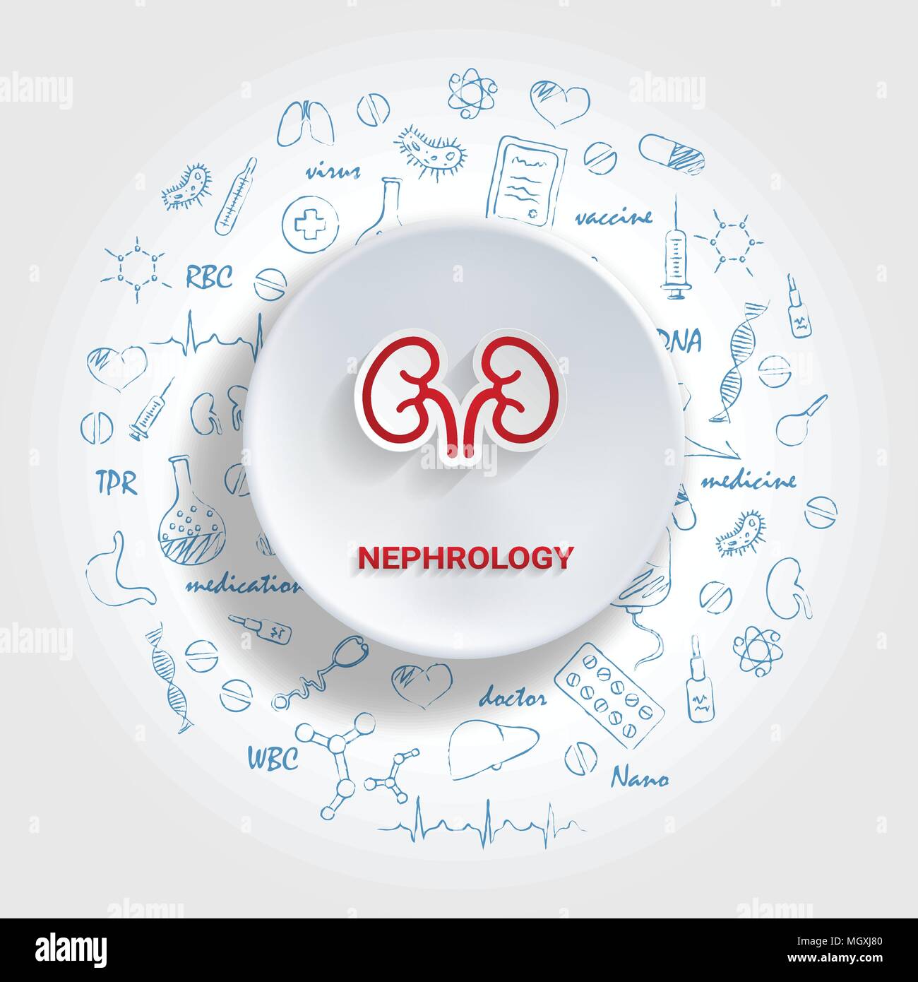 Des icônes pour les spécialités médicales. Concept de néphrologie ...