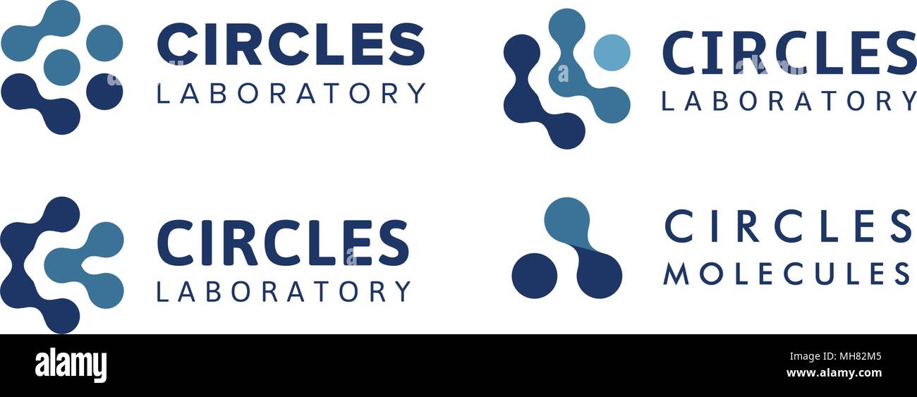 Résumé de blue logo isolé relier des points, logos, modèle hexagonal ...