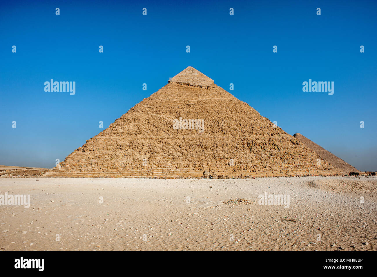 Pyramide de Khafré (pyramide de Khéphren), l'une des pyramides de Gizeh ...