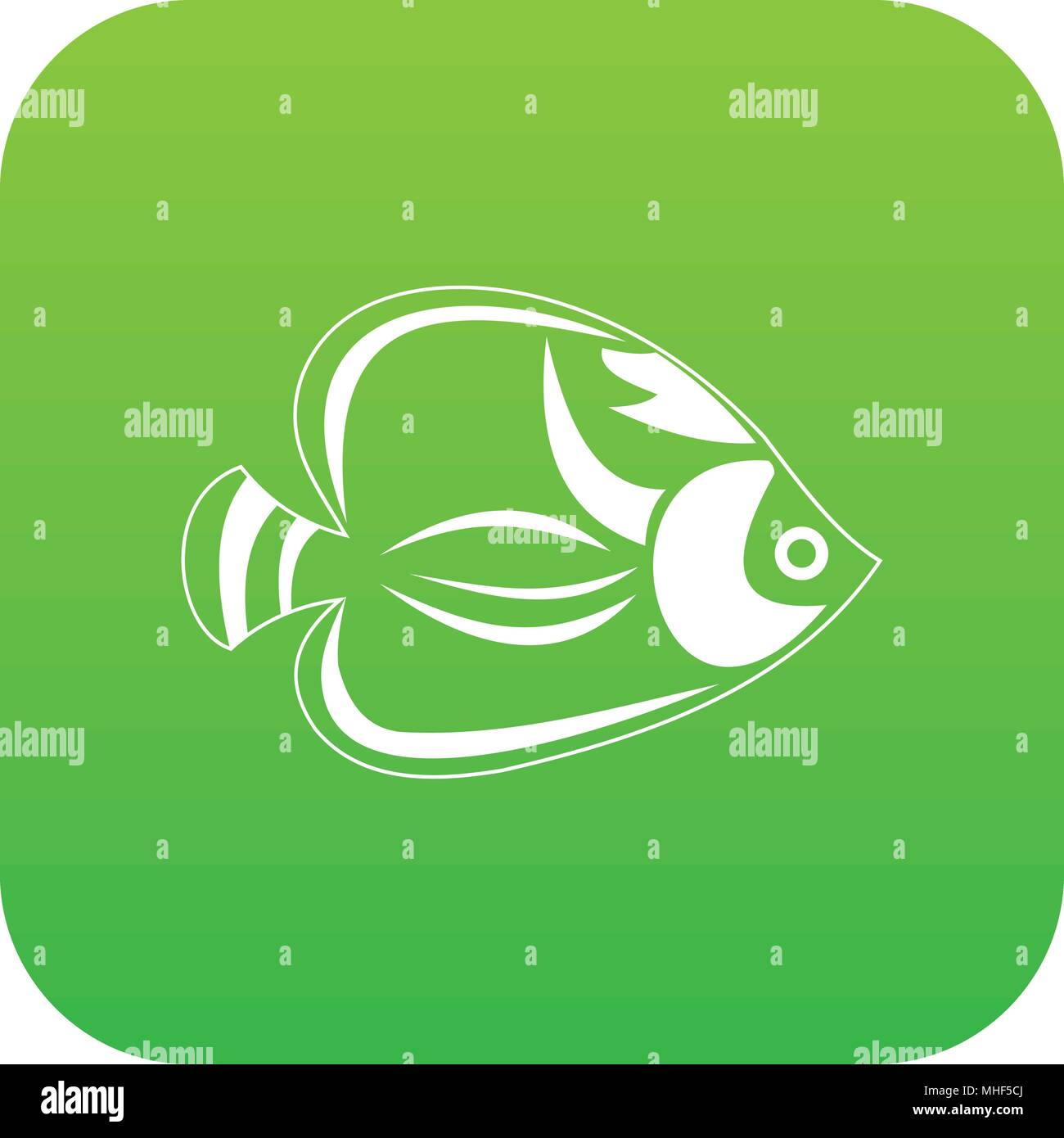 L'icône poisson vert numérique pour tout modèle isolé sur blanc vector ...