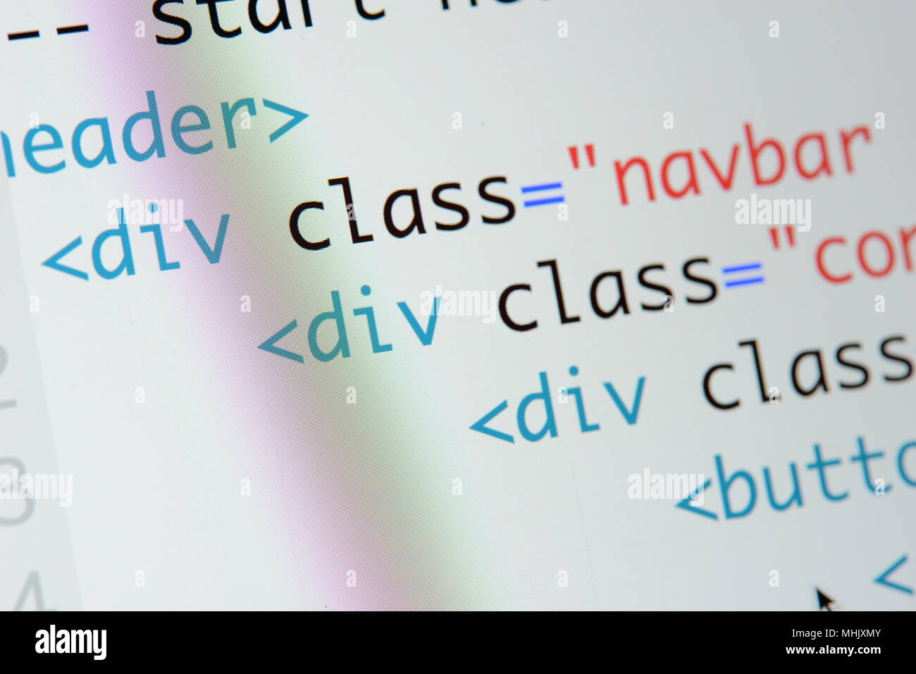 Du vrai code Html l'élaboration d'écran. Flux de travail programmation ...