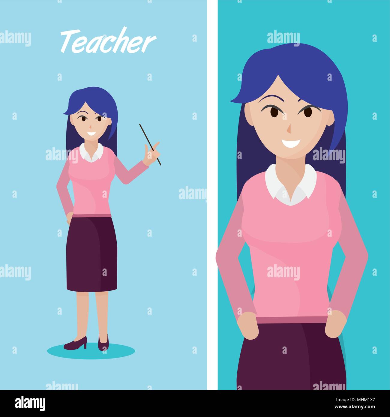 Femme Enseignante Cartoon Banque d'image et photos - Alamy