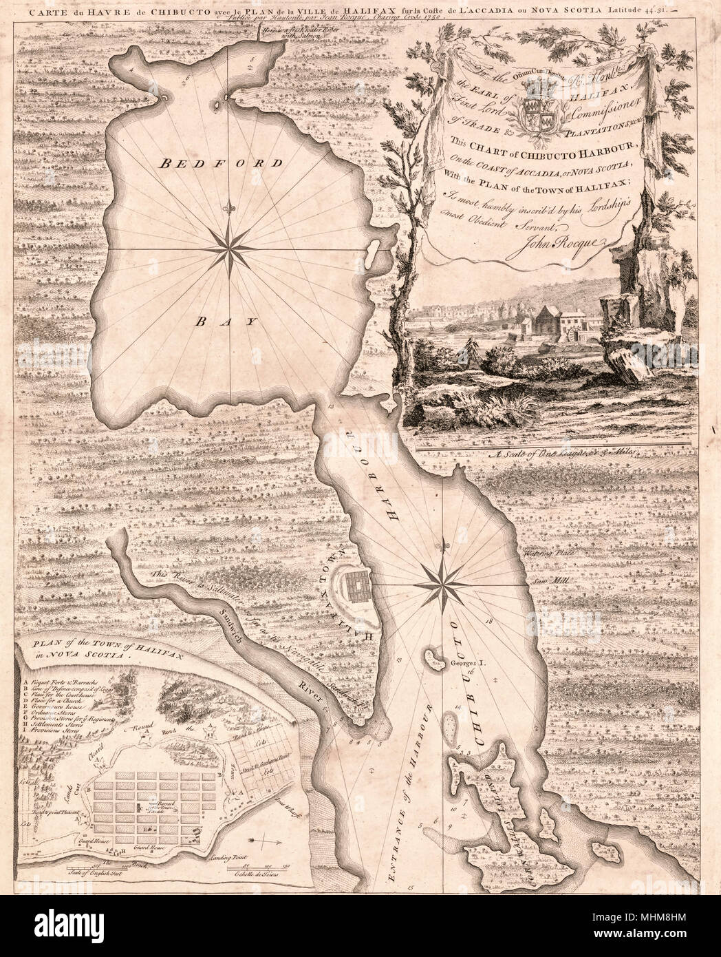 Carte de halifax 1750 Banque de photographies et d’images à haute résolution - Alamy