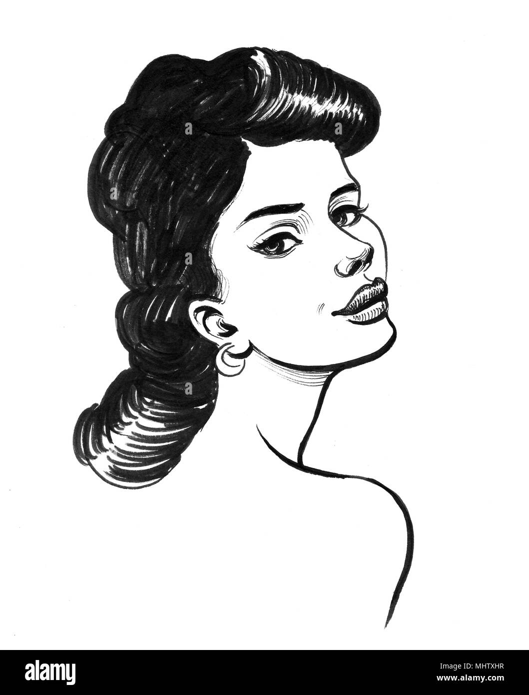 Pin up dessin noir et blanc Banque de photographies et d’images à haute résolution - Alamy