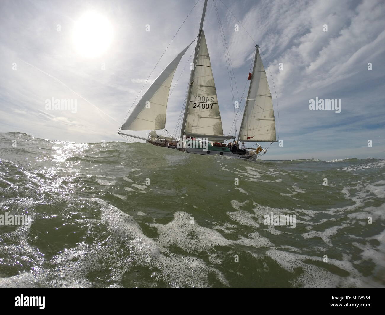 L'yacht Suhaili sur laquelle Robin Knox-Johnston est le premier homme à ...