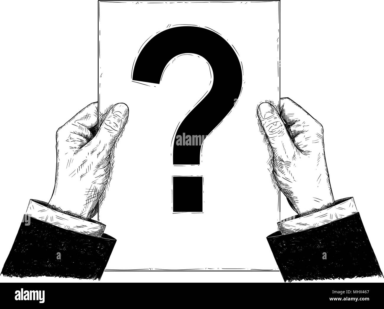 Vector illustration artistique ou un dessin de Businessman Hand Holding ...