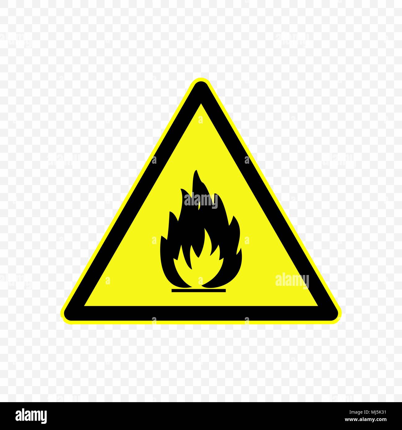Panneau d'avertissement inflammable. Symboles de danger Image ...