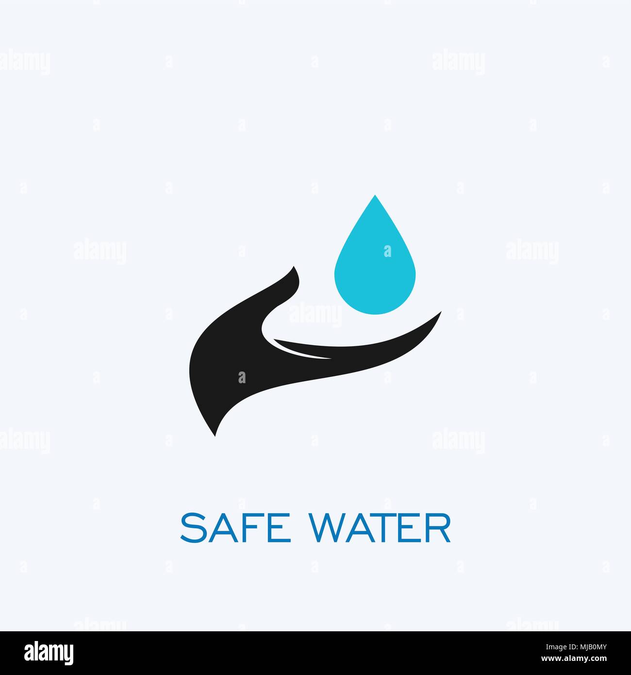 L'eau potable, de l'eau logo logo goutte, silhouette icône main Image ...