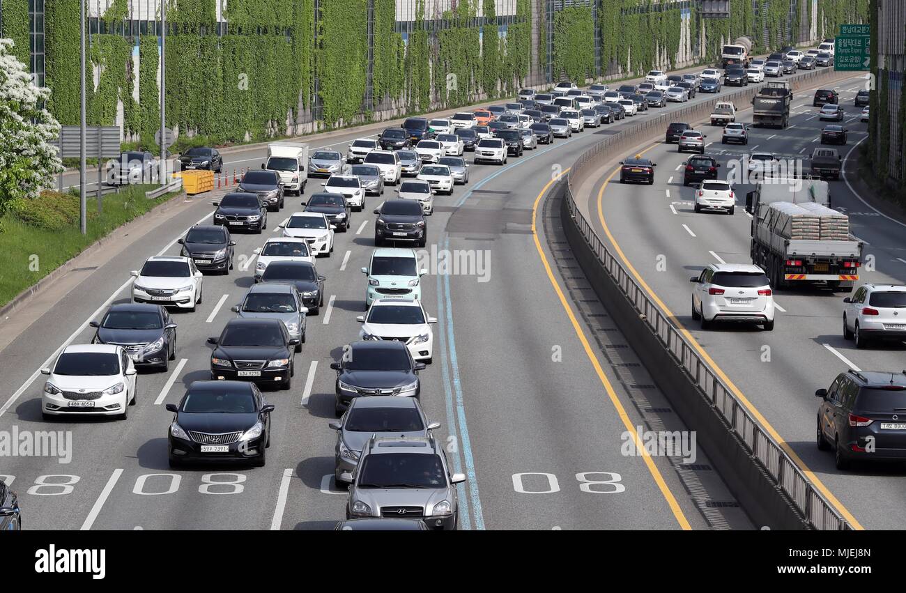 Le 05 mai, 2018. Embouteillage cette photo, prise le 5 mai 2018, montre ...