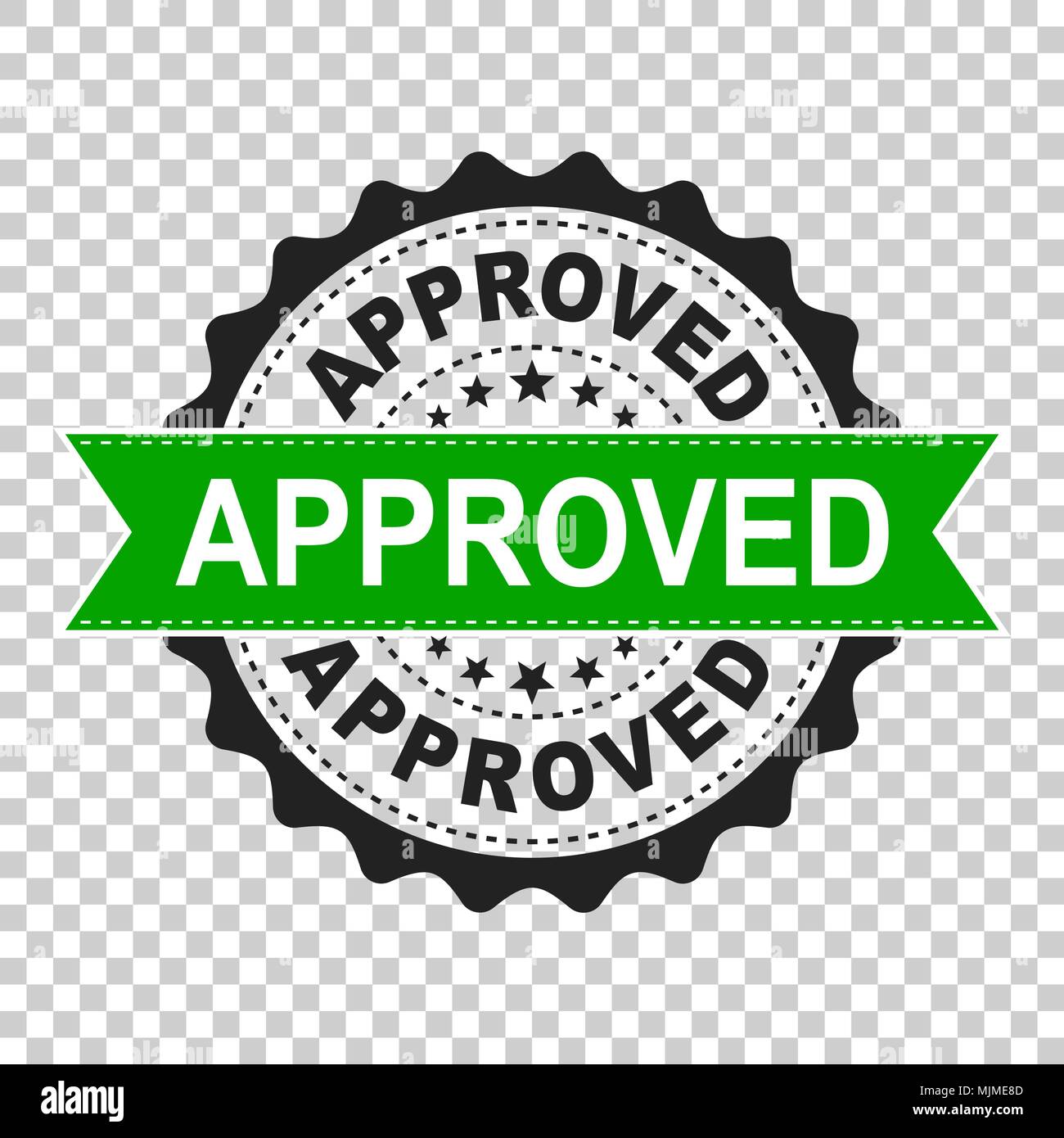 Sceau approuvé stamp vector icône. Approuver acceptés télévision badge ...